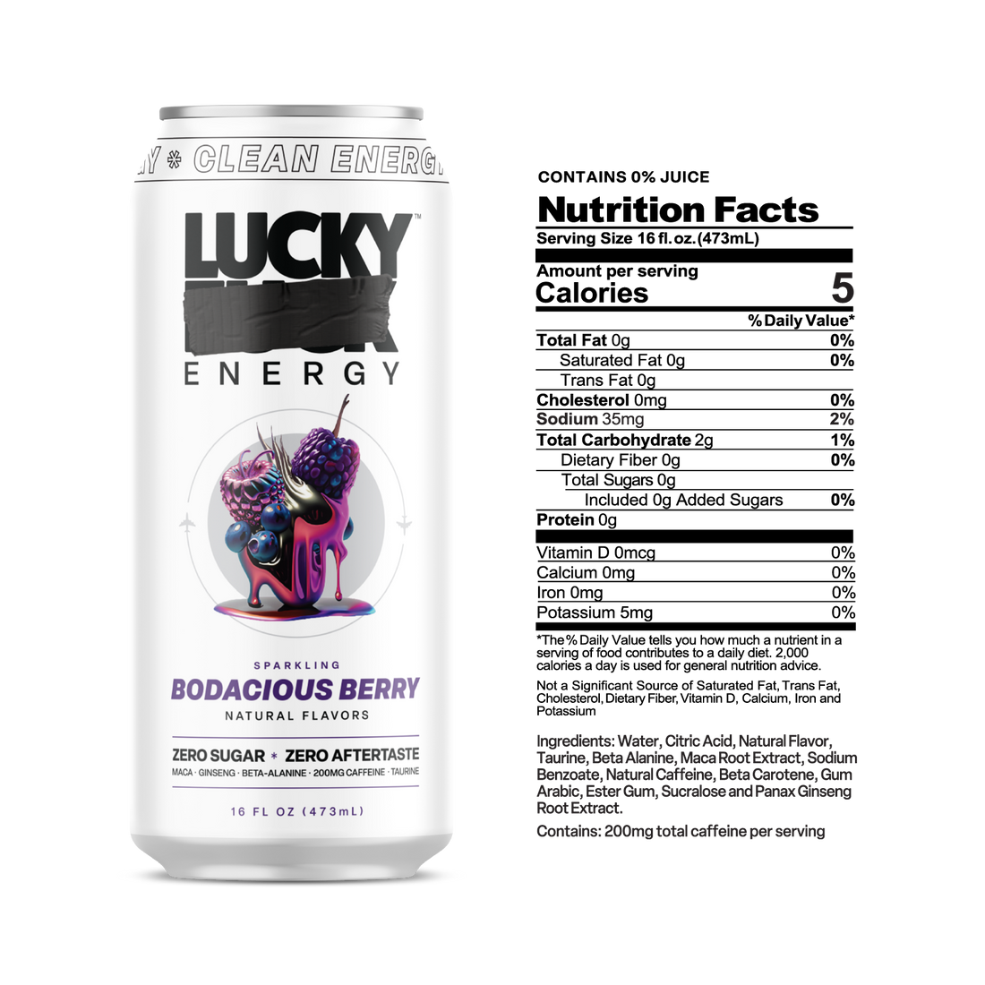 BODACIOUS BERRY (12-PACK / 16OZ CAN) | Lucky Energy Merch & Apparel